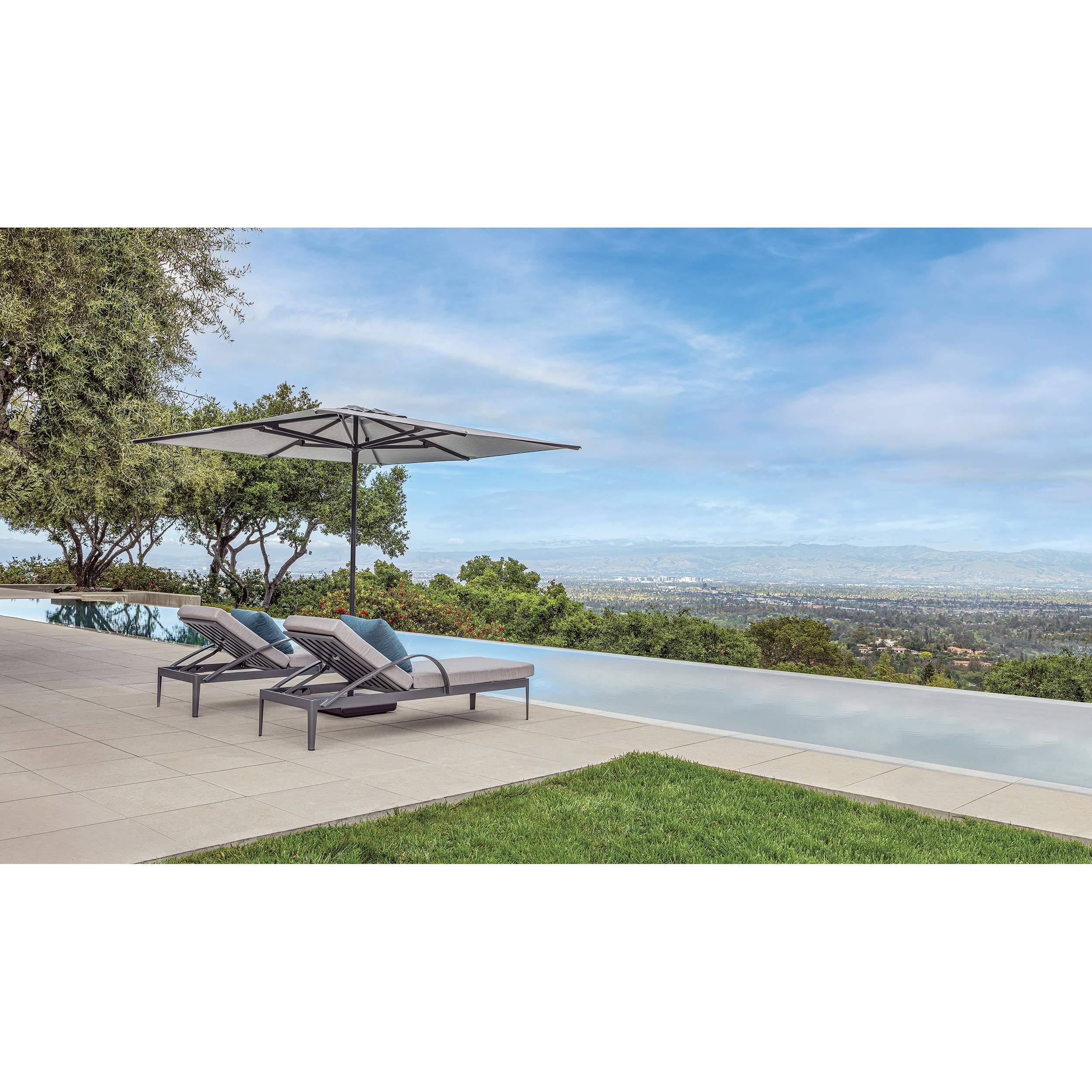 Shademaker Libra 8'2" Square Aluminum Commercial Market Patio Umbrella ...