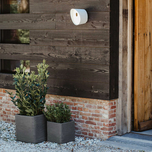 Capi Nature Rib 12" Square Box Planter - Anthracite | AuthenTEAK