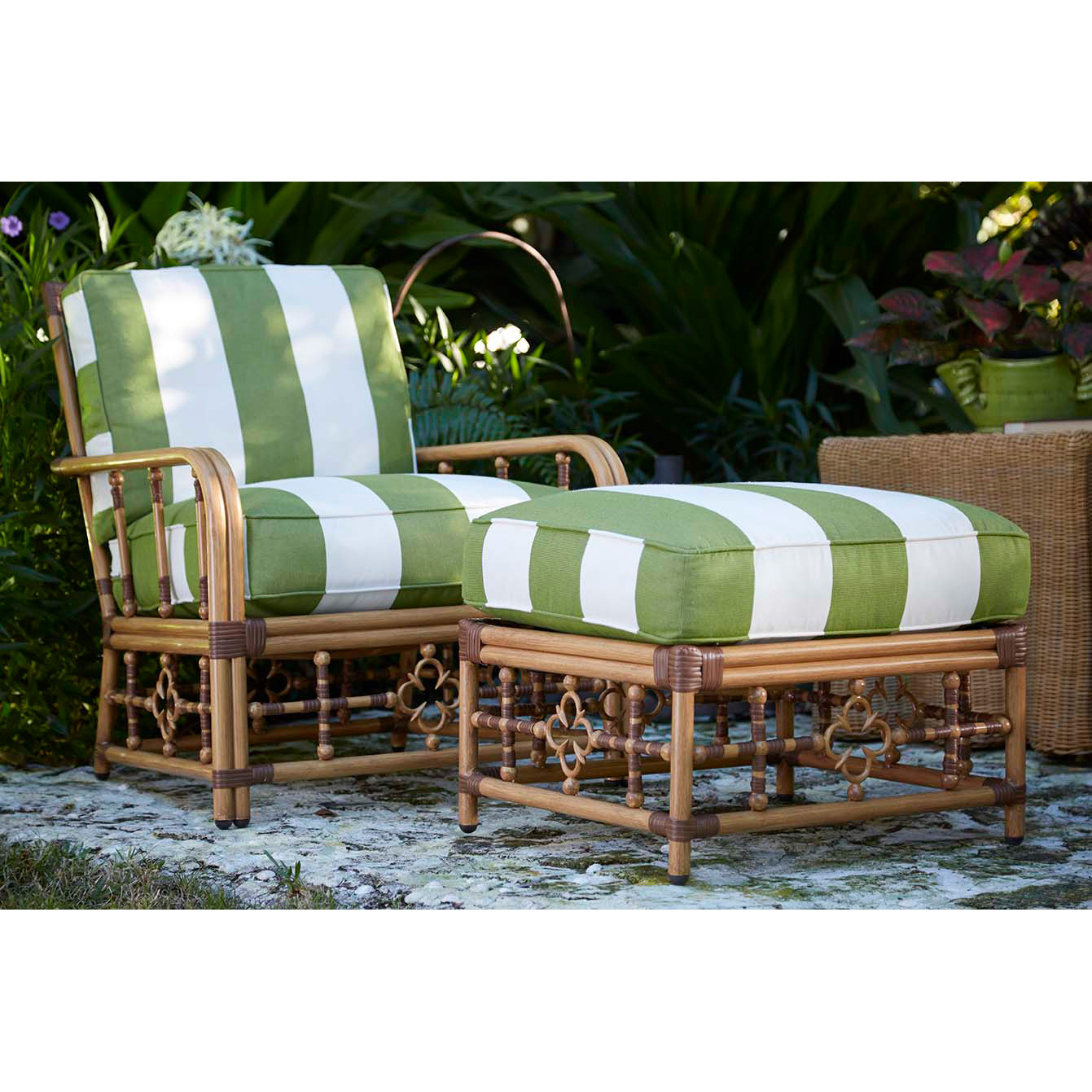 Lane Venture Mimi Aluminum Ottoman | AuthenTEAK