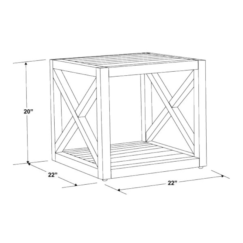 Sunset West Coastal Teak 22" X Square End Table | AuthenTEAK