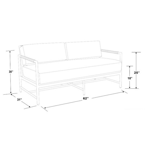Sunset West Pietra Aluminum Loveseat | AuthenTEAK