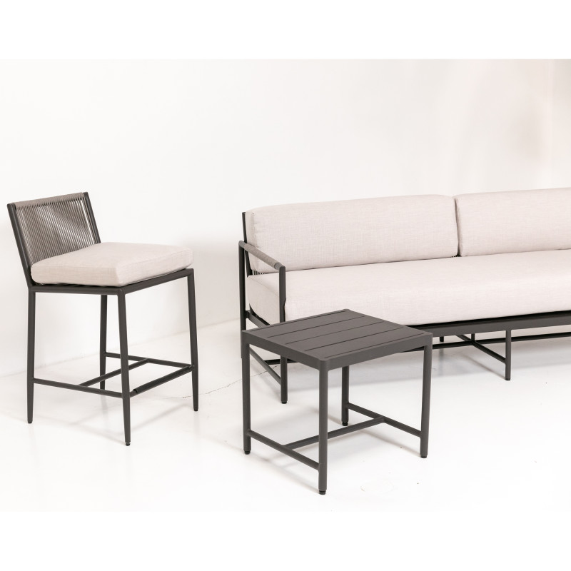 Sunset West Pietra 21" Aluminum Rectangular End Table | AuthenTEAK