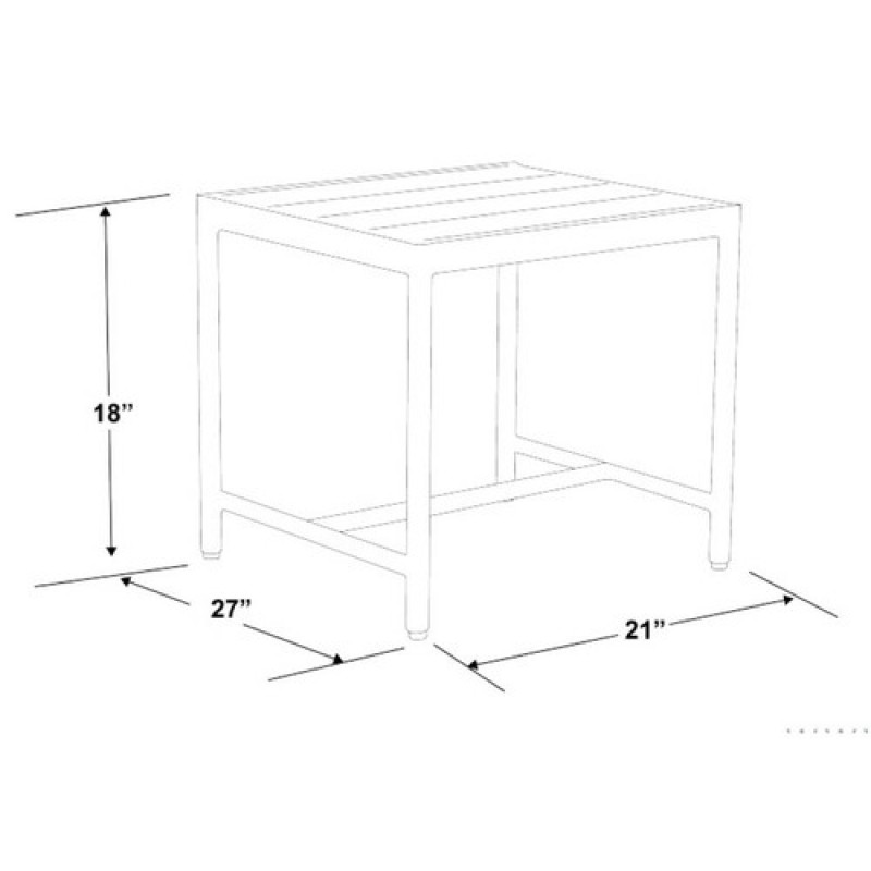 Sunset West Pietra 21" Aluminum Rectangular End Table | AuthenTEAK