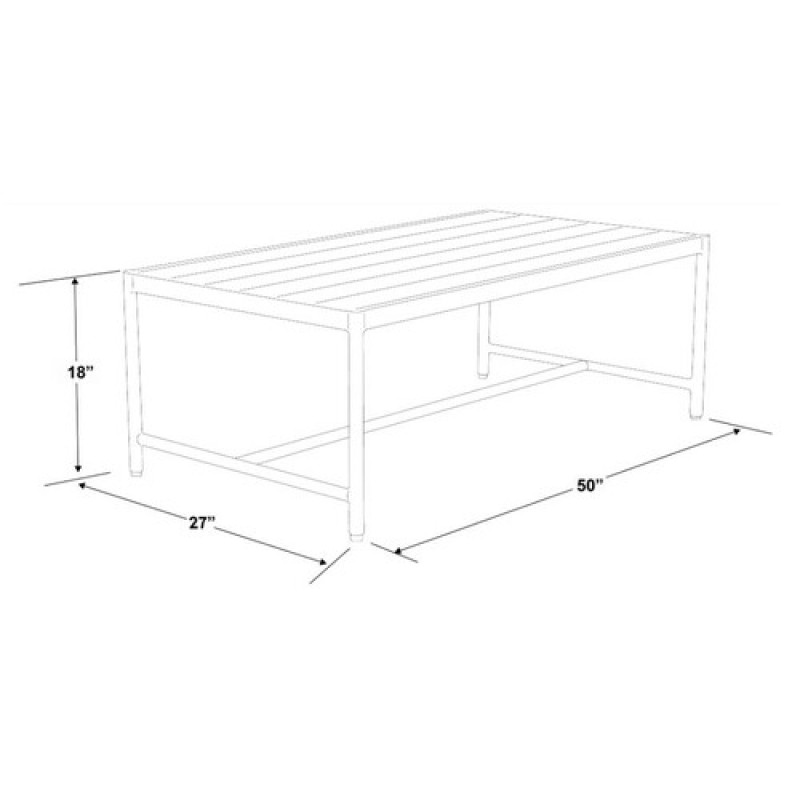 Sunset West Pietra 50" Aluminum Rectangular Coffee Table | AuthenTEAK