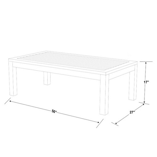 Sunset West Naples 50" Aluminum Rectangular Coffee Table | AuthenTEAK