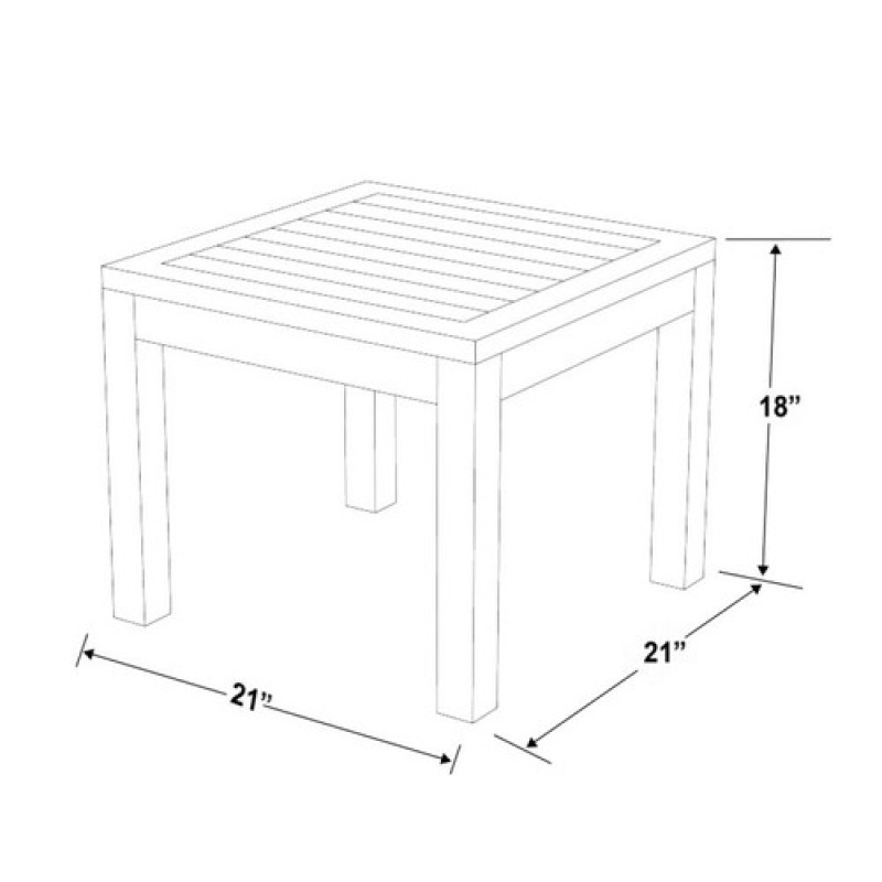 Sunset West Naples 21" Aluminum Square End Table | AuthenTEAK