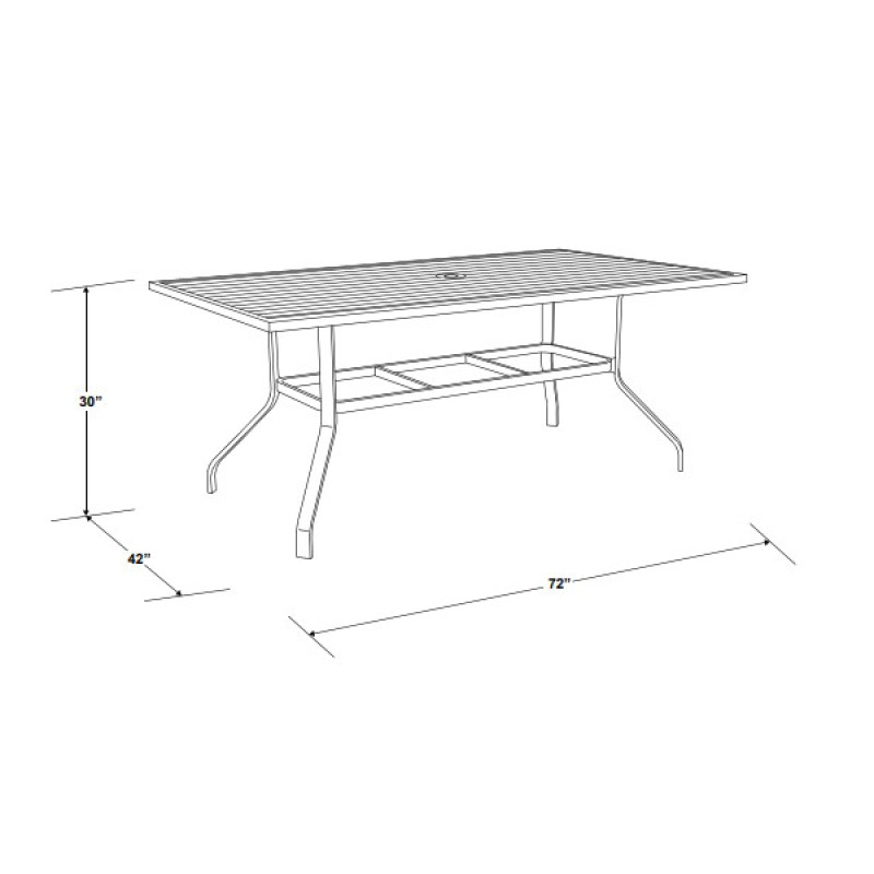 Sunset West Bristol 72" Aluminum Rectangular Dining Table | AuthenTEAK