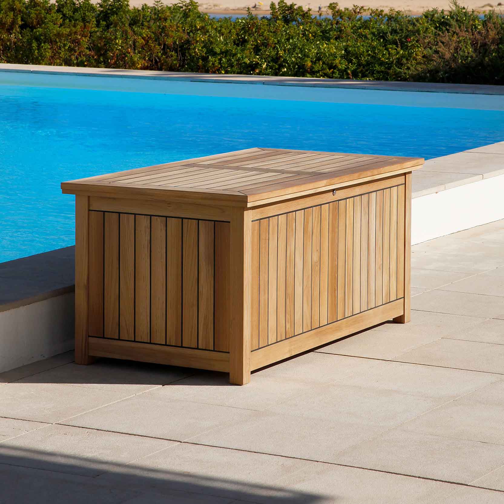 Barlow Tyrie 62" Teak Outdoor Storage Box | AuthenTEAK