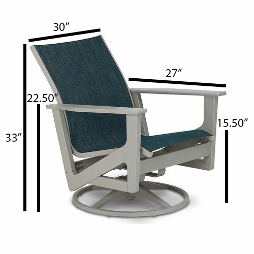 Telescope Casual Wexler Sling Swivel Rocker Lounge Chair | AuthenTEAK